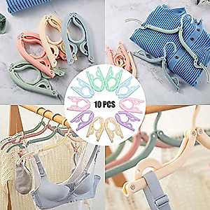 10 Pcs Plastic Travel Hangers - Portable Folding Clothes Hangers Travel Accessories Foldable Clothes Drying Rack for Travel
