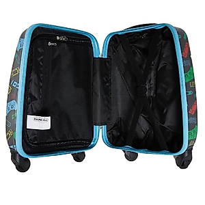 RALME 5 pc Boys’ Gaming Rolling Suitcase Set with Backpack, Neck Pillow, Water Bottle, and Luggage