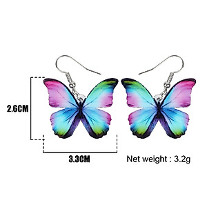 Bonsny Drop Dangle Floral Butterfly Earrings Fashion Insect Jewelry For Women Gift