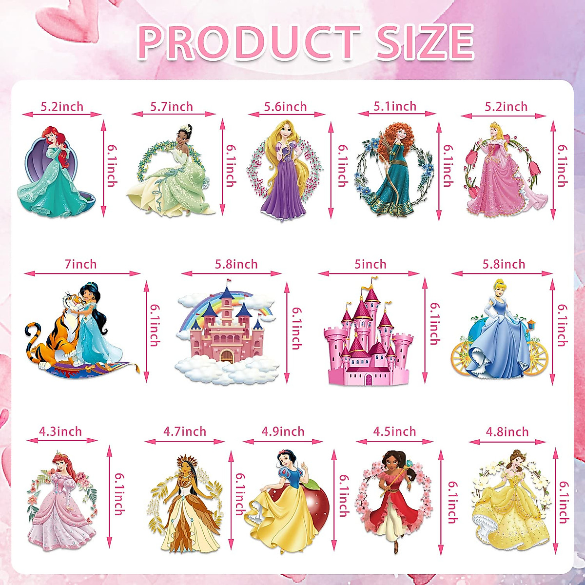 58 Pcs Princess Party Supplies Decorations Hanging Swirls,Princess Party Swirls Streams for Girls Princess Birthday Party Supplies