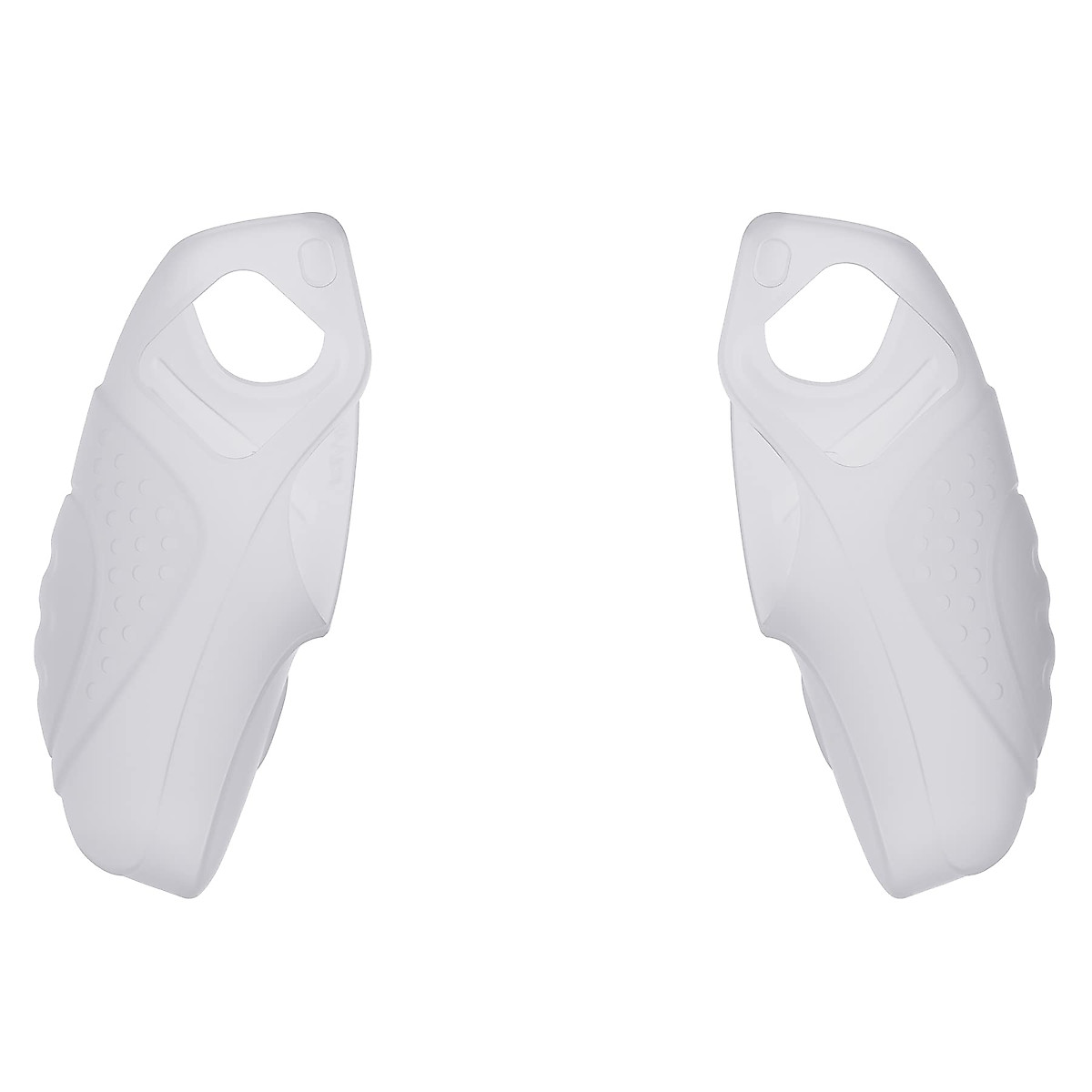 PlayVital Guardian Edition Ergonomic Soft Controller Silicone Case Grips for ps5 Compatible with Charging Station Rubber Protector Skins with Thumbstick Caps for ps5 Controller - Clear White