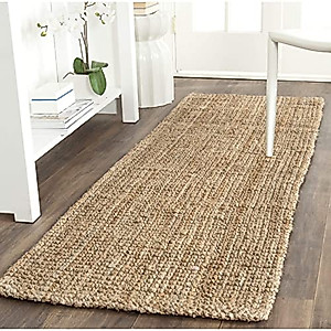 SAFAVIEH Natural Fiber Collection Runner Rug - 2'3" x 7', Natural, Handmade Farmhouse Jute, Ideal for High Traffic Areas in Living Room, Bedroom (NF747A)
