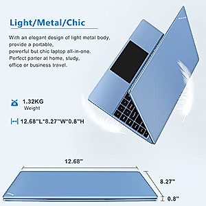 Ruzava Windows 10 Laptop Computers, 14" 6GB RAM 128GB SSD Support 1TB SSD Expansion, 1920x1080 FHD Traditional Laptop for Work Study Entertainment-Blue