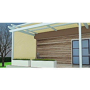 Shatex 90% Sun Shade Fabric, 8x16ft Sun-Block Net Mesh Shade with Clips for Pergola Cover Porch Vertical Screen, Beige
