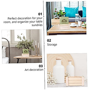 FUNOMOCYA 1pc Wooden Desktop Storage Basket Wood Desk Containers for Fruit Rustic Storage Bins Table Organizer Wood Nesting Storage Box Rustic Wood Crates Wooden Table Storage Box Organizer