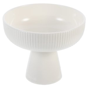 Yardwe Ceramic Footed Bowl Decorative Fruit Holder Dessert Display Stand for Kitchen Counter Centerpiece Table (4.7 Inches in Diameter, White)