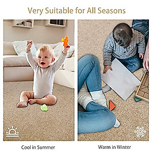 SALLOUS Office Chair Mat, Desk Chair Mat for Hardwood Floors, 0.16" Thick 35"x55" Hard Floor Protector Mat, Indoor Doormat for Entrance, Multi-Purpose Low-Pile Chair Carpet for Home (Beige)