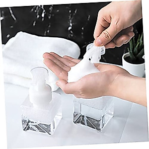 FOMIYES 6 Pcs Shampoo Pump Bottle Facial Refillable Dispenser Bottle Foam Pump Bottle Card Holder Keychain Cute Portable Soap Face Wash Empty Bottle Travel Sparkling Bottle Push Type