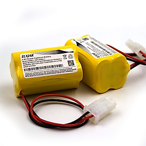 elxjar (2-Pack) 4.8V 800mAh Ni-CD AA Battery Pack Replacement for Energizer N20AE015A CUSTOM-222 NIC0905 OSA146 Prescolite EDCNRB Exit Sign Emergency Light