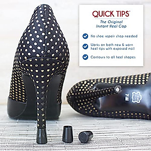 GoGoHeel Quick Tips - The Original High Heel Protector & Heel Repair Caps - 2 Pairs (Small, Medium, Black)