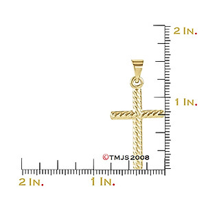 The Men's Jewelry Store 14k Yellow Gold Rope Cross Pendant