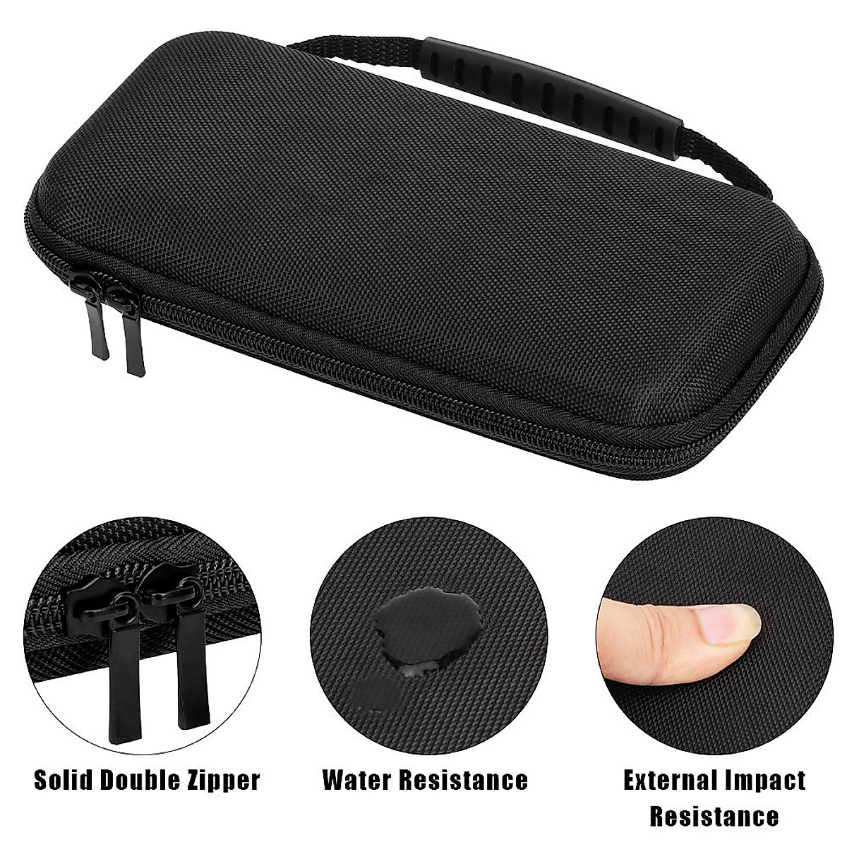 Emoly Carrying Case for Switch Lite 2020, Portable Switch Travel Carry Case, Protective Hard Shell Games Case & Storage for Nintendo Switch Console & Accessories, Black