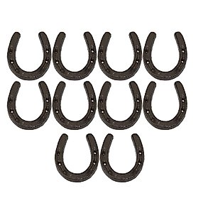 Midwest Craft House Small CAST Iron Horseshoes • Crafts Home DÉCOR, Horseshoe/Horse Shoe, Small Tiny NIKNAK - Pack of 10, 3 1/4" X 3" Rustic Color