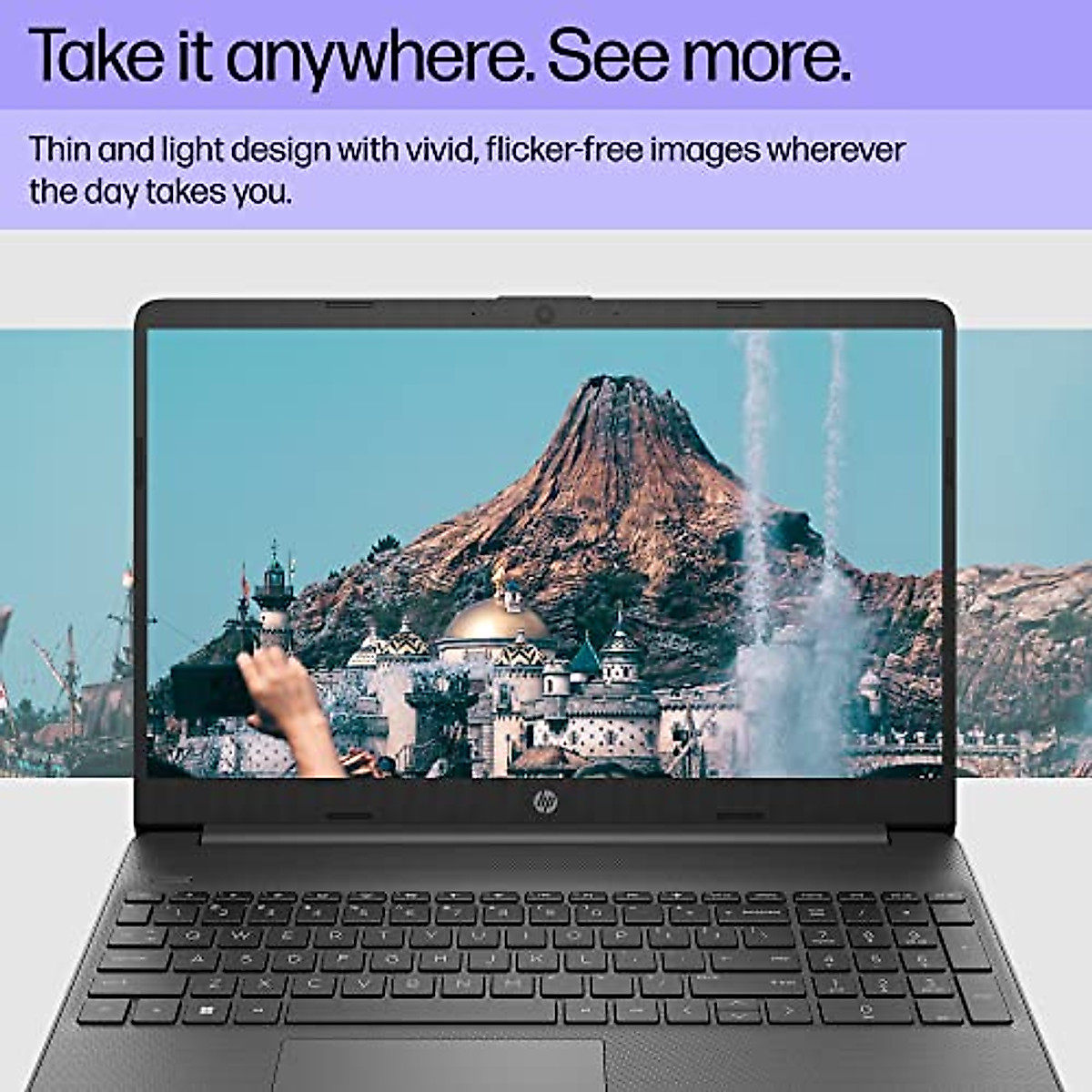 HP 15 inch Laptop, FHD Display, Intel Core i3-1215U, 8 GB RAM, 128 GB SSD, Intel UHD Graphics, Windows 11 Home in S Mode, 15-dy5599nr (2023)