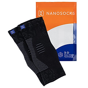 NanoSocks Compression Socks for Women & Men (1 Pair) - BEST Ankle Brace Support Sleeve for Neuropathy, Plantar Fasciitis, Diabetic Foot Nerve Pain Relief - Toeless (Medium, Black)