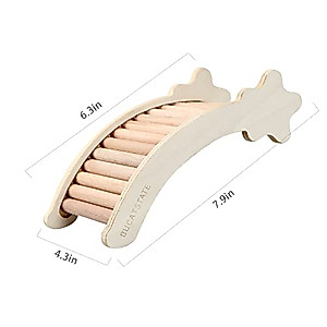 BUCATSTATE Hamster Climbing Ladder, Wooden Climbing Toy and Bridge Cage Decor for Hamsters Gerbils Mice and Small Animals (Star Pattern)