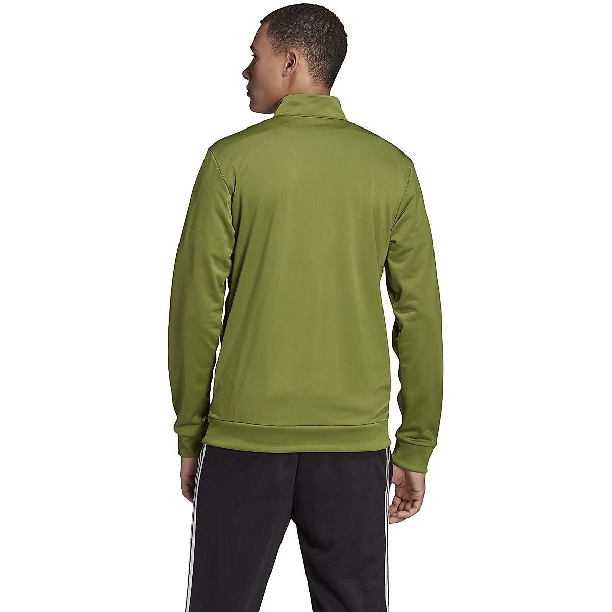 adidas Men's Essentials 3-Stripes Tricot Track Jacket, Tech Olive, Small