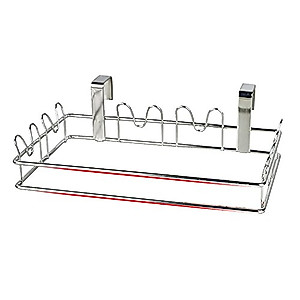 Mural Art Stainless Steel Trash Rack Garbage Bag Holder Door Back Type Multi-functional Kitchen Hook Hang Dishcloth After the Cabinet Door Frame