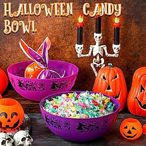 Didaey 3 Pcs Halloween Candy Bowl Halloween Plastic Trick Treat Candy Bowls Halloween Party Supplies Large Halloween Party Plastic Serving Bowl Tableware Halloween Candy Holders (Web)