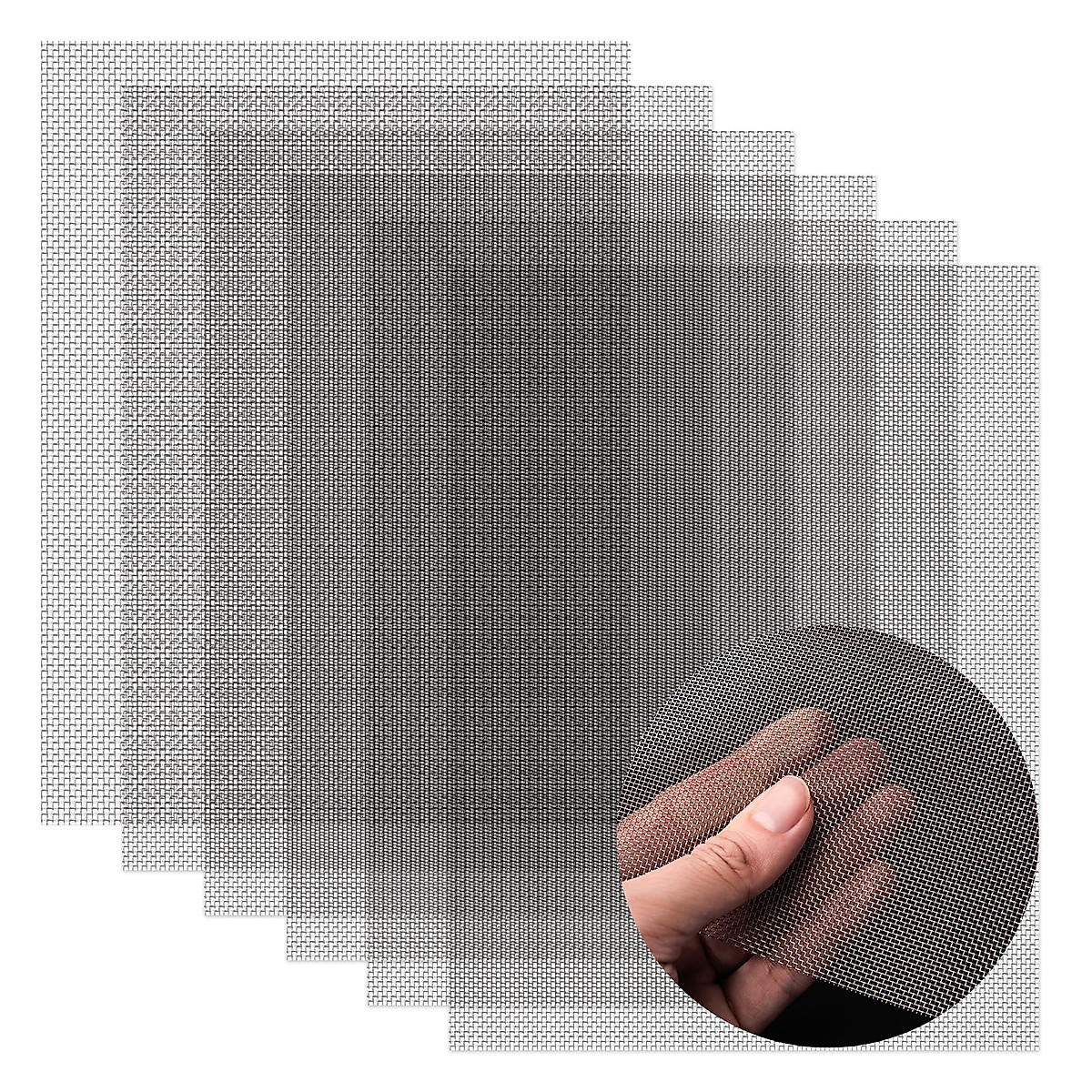 AMZDEPOT 6 Pack 12x8 Inch Stainless Steel Wire Mesh Screen for DIY Projects, Vent, Cage, Garden, Window, Filter - Never Rust