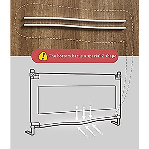 RDHOME 74.8" Bed Rails for Toddlers Extra Tall Kids Bed Guardrail, Vertical Lifting Collapsible Baby Safety Bed Rail Guards Fit Twin, Full, Three Quarters, King Size Bed (1 Side) Gray