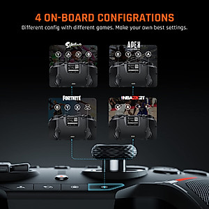 PC Gaming Controller, Wireless Controller with Custom Button, 6-Axis Gyro, Dual Shock, Macro, Turbo, Bluetooth Game Controller for Windows 10/Android/iOS/PC