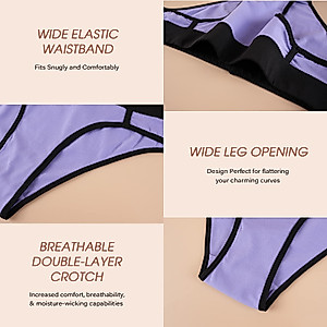 BAJAOEY Cheeky Underwear for Women, Womens Underwear Cotton Pop Vivid Color Soft Bikinis Panties for Young Ladies 5 Pack