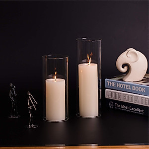 WGVI Hurricane Candle Holder Sleeve, Wide 2", Height 14", Clear Glass Cylinder Open Both Ends, Chimney Tube, Open Ended Candle Shade, 1 Piece