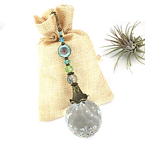 Elegant Handmade Crystal SunCatcher (40mm) Crystal Hanging for Windows, Garden, Gift, Family, Friends, Mom, Aunt, Grandma (Qty of 1, Length: 18 inches) | 2 Dirty Birds Boutique