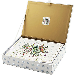Merry Evergreens Deluxe Boxed Holiday Cards (20 Cards and 21 Envelopes) (English and Italian Edition)