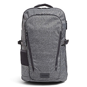 Vera Bradley Women's Recycled Lighten Up Reactive Lay Flat Backpack Travel Bag, Black, One Size US