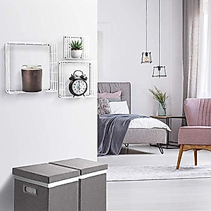 Sorbus Floating Square Shelves (Metal Square - White)