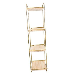 CORHAD Wall Shelf Wall Mounted Floating Shelves Bookshelves Wall Mounted Picture Ledge Shelf Multi-Layer Storage Mounted Shelf Gold Trim Storage Shelves Golden Frame Shelf Board