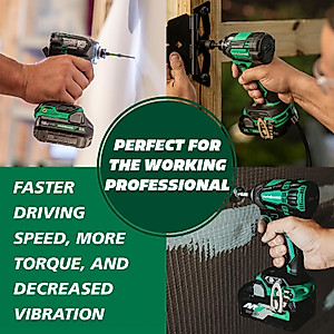 Metabo HPT 18V MultiVolt™ Cordless Triple Hammer BOLT Impact Driver Set, Power Impact Driver Kit with Case, 2 Lithium-Ion Batteries and Charger, 1/4-Inch Chuck, Compact LightWeight Power Tool, WH18DC