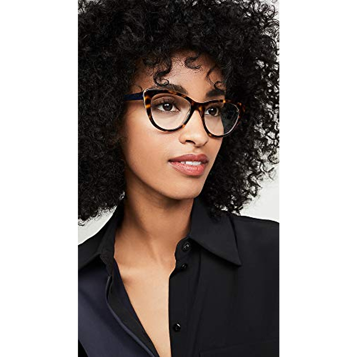 Prada Millennials PR 05XV 5121O1 Havana Blue Chess Plastic Cat-Eye Eyeglasses 53mm