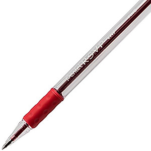 Pentel BK90B R.S.V.P. Stick Ballpoint Pen, .7mm, Trans Barrel, Red Ink (Pack of 12)