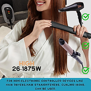 MOBIMANN Dual Watts Travel Voltage Converter 25/1875W, Step Down Voltage Converter 220V to 110V for Hair straighteners, Shavers, Power converters from USA to Europe, UK, Australia Over 150 Countries