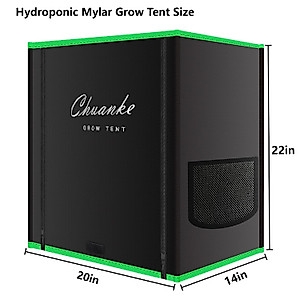 Chuanke Small Grow Tent for Aerogarden Hydroponics Growing System Indoor 20"x14"x22"High Reflective Mylar Leak-Proof of Light 600D Oxford Fabric for Indoor Plant