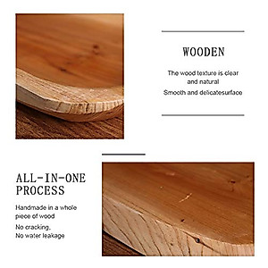 DeziWood Wooden Tray for Decor, Rustic Wood Decorative Tray, Unique Handmade Wood Serving Platter Tray Plate, Large Wooden Fruit Tray for Snack Appetizer Display (15.7"x11.4")