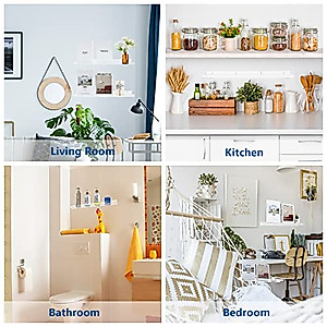 8 Pcs Acrylic Floating Shelves 24 Inch Clear Bathroom Storage Shelves Wall Mounted Book Display Shelves Invisible Floating Wall Ledge Shelf Transparent Spice Rack for Bedroom Office Toy Picture Ledge