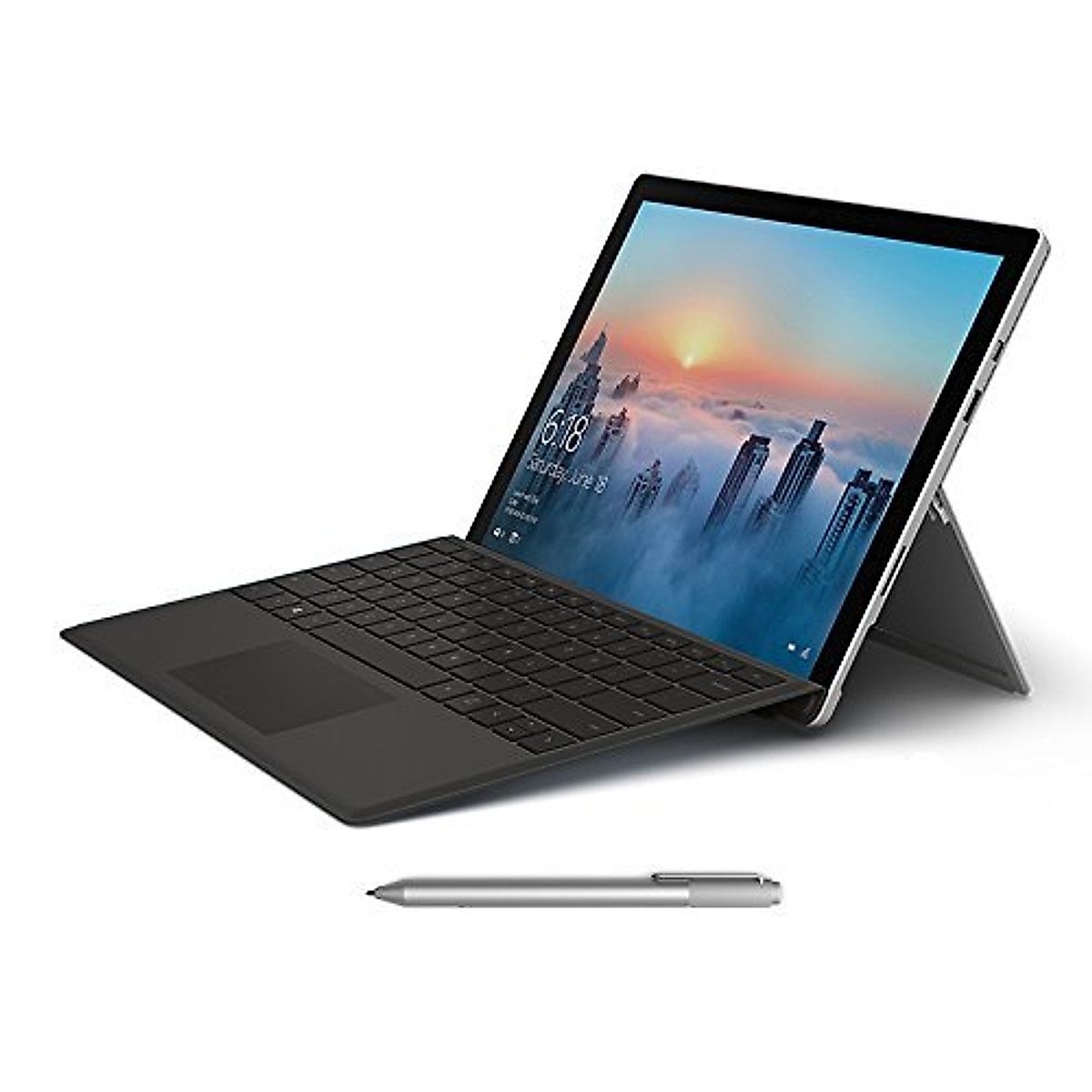 Microsoft Surface Pro 4 256GB i5 Windows 10 Anniversary with Black Type Cover Bundle (8GB RAM, 2.4GHz i5, 12.3 Inch Touchscreen ) (Renewed)