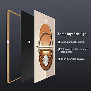 homary Abstract Wall Art Modern Canvas Wall Art Set of 3 Geometric Print Painting with Frame Wall Decor for Living Room