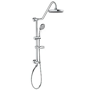PULSE ShowerSpas 1011-III-CH Kauai III Shower System, with 8" Rain Showerhead, 5-Function Hand Shower, Adjustable Slide Bar and Soap Dish, Polished Chrome Finish