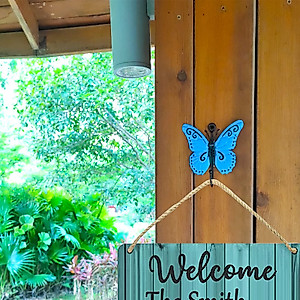 Snnshun 4 Pcs Butterfly Coat Hooks, Towel Wall Hooks Hanging, Room Wall Decoration Creative Sticky Hooks, Cute Iron Hook for Hanging Hats, Coats, Scarves, Bags, Keys