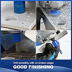 Diamond Core Drill Bit Set for Porcelain Tile Ceramic Marble Granite Drilling,BRSCHNITT 9pcs Vacuum Brazed Diamond Hole Saw with 5/8-11 Thread （1/4" 3/8" 4/5" 1-3/8" 2" 2-1/2"）