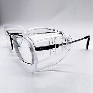 Tooya 6 Pair Safety Eye Glasses Side Shields Clear Flexible Slip On Shield Fits Small to Medium Eyeglasses