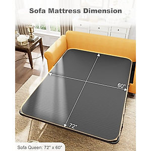 Slumbrae 4" [Queen] Sofa Bed Mattress Replacement, Memory Foam Sofa Mattress Topper with Ultra Soft Cover, CertiPUR-US Certified, White