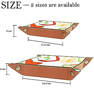 Leather Tray Valet Tray Bedside Organizer Desk Storage Plate Catchall Food Backgroun