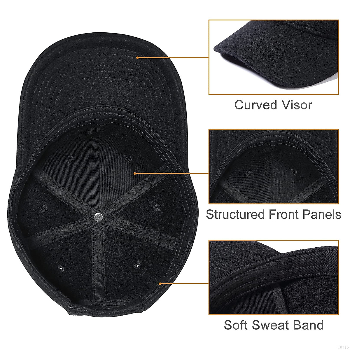 GADIEMKENSD Winter Baseball Caps Wool Dad Hat Warm Trucker Hats Work Cap Workout Thick for Mens Womens Black