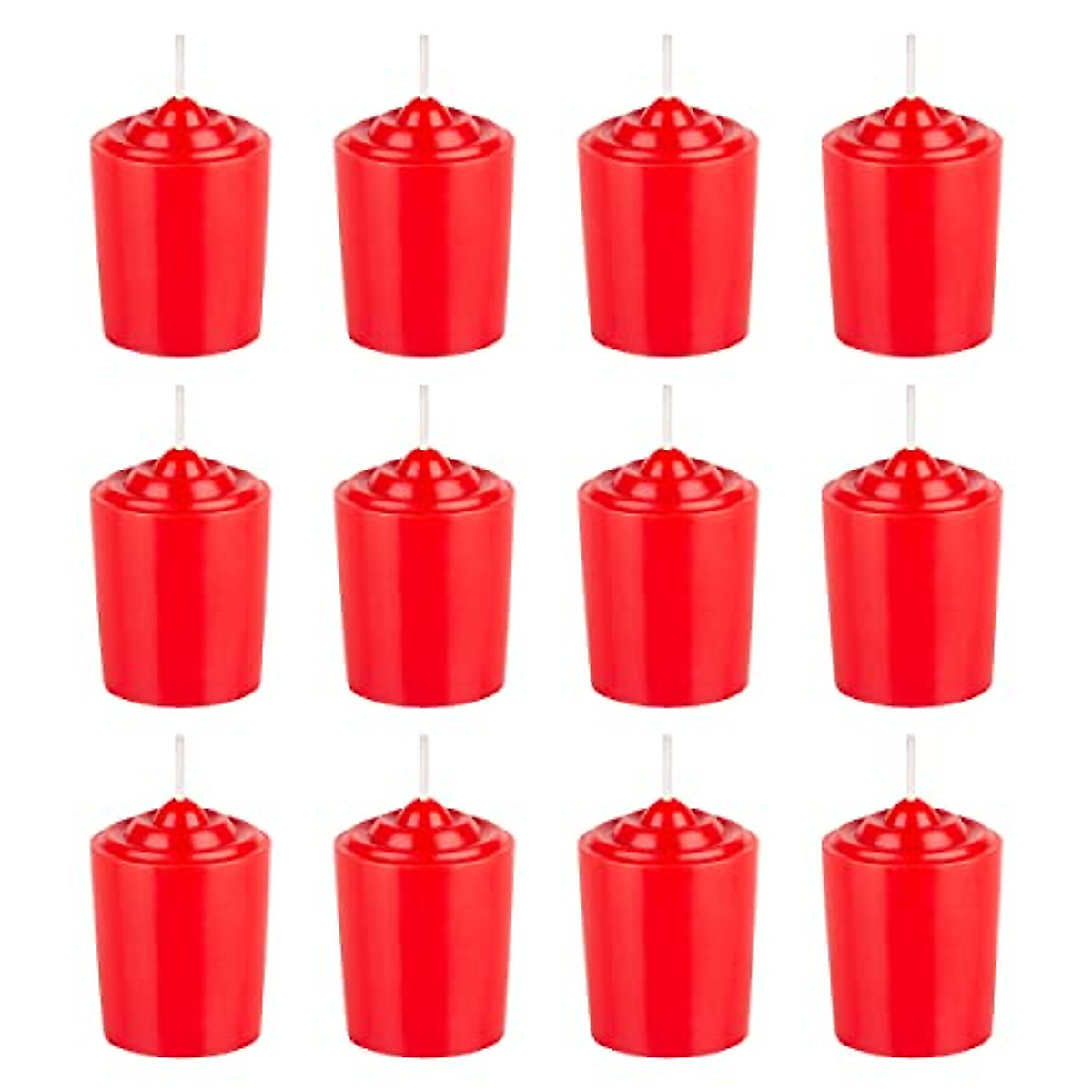 Mega Candles 12 pcs Unscented Red Votive Candle, Hand Poured Wax Candles 15 Hours 1.5 Inch x 2.25 Inch, Home Décor, Wedding Receptions, Baby Showers, Birthdays, Celebrations, Party Favors & More